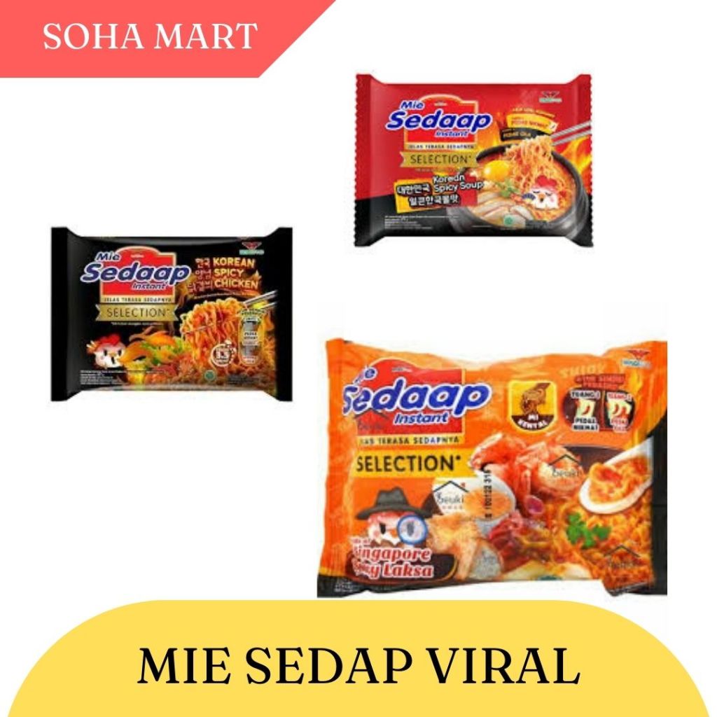 Jual Soha Mart Mie Sedap Viral Singapore Spicy Laksa, Korean Spicy ...