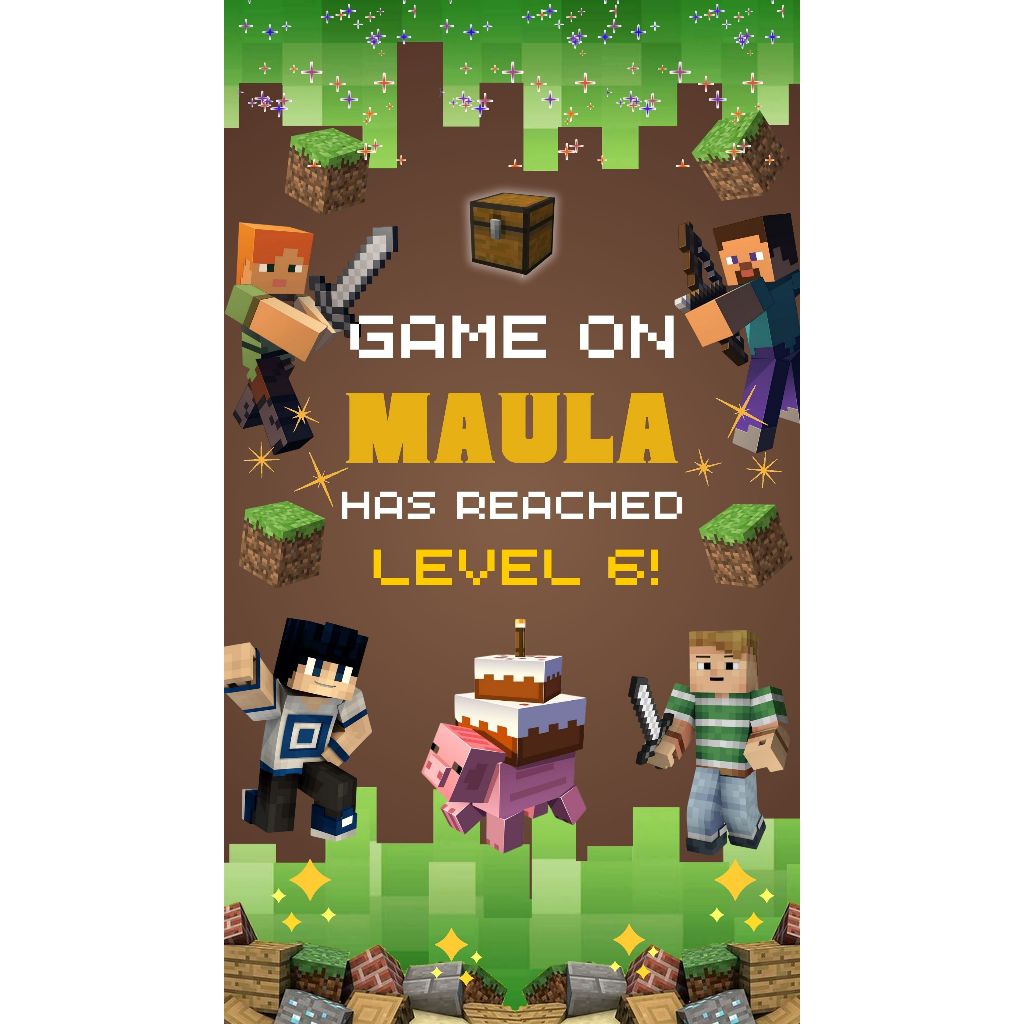 Jual UNDANGAN DIGITAL ULANG TAHUN ANAK VIDEO GAMBAR TEMA MINECRAFT ...
