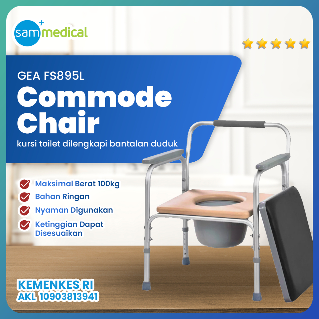 Jual Gea Kursi BAB Pispot Kotak + Tutup FS 895 / Commode Chair / Kursi ...