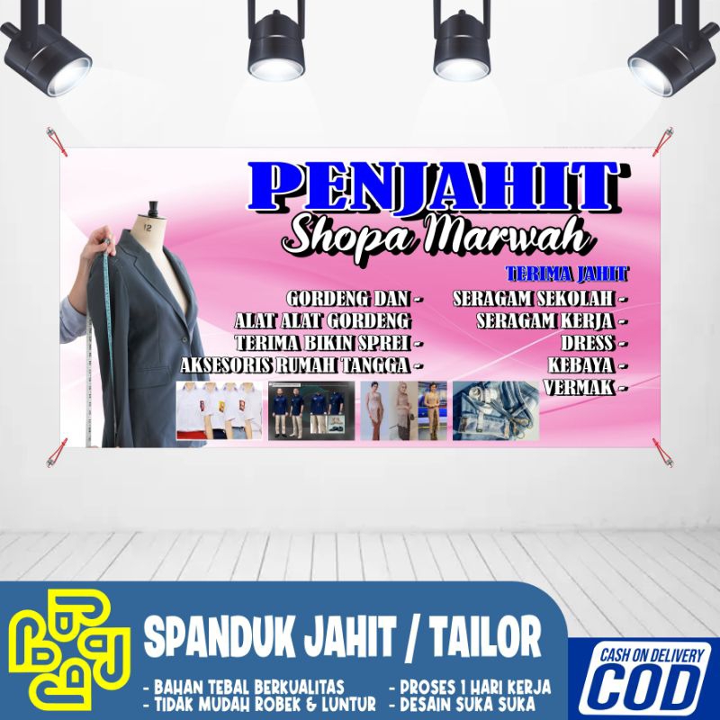 Jual Banner Backdrop Banner Toko Konveksi Alat Jahit Pakaian Busana ...