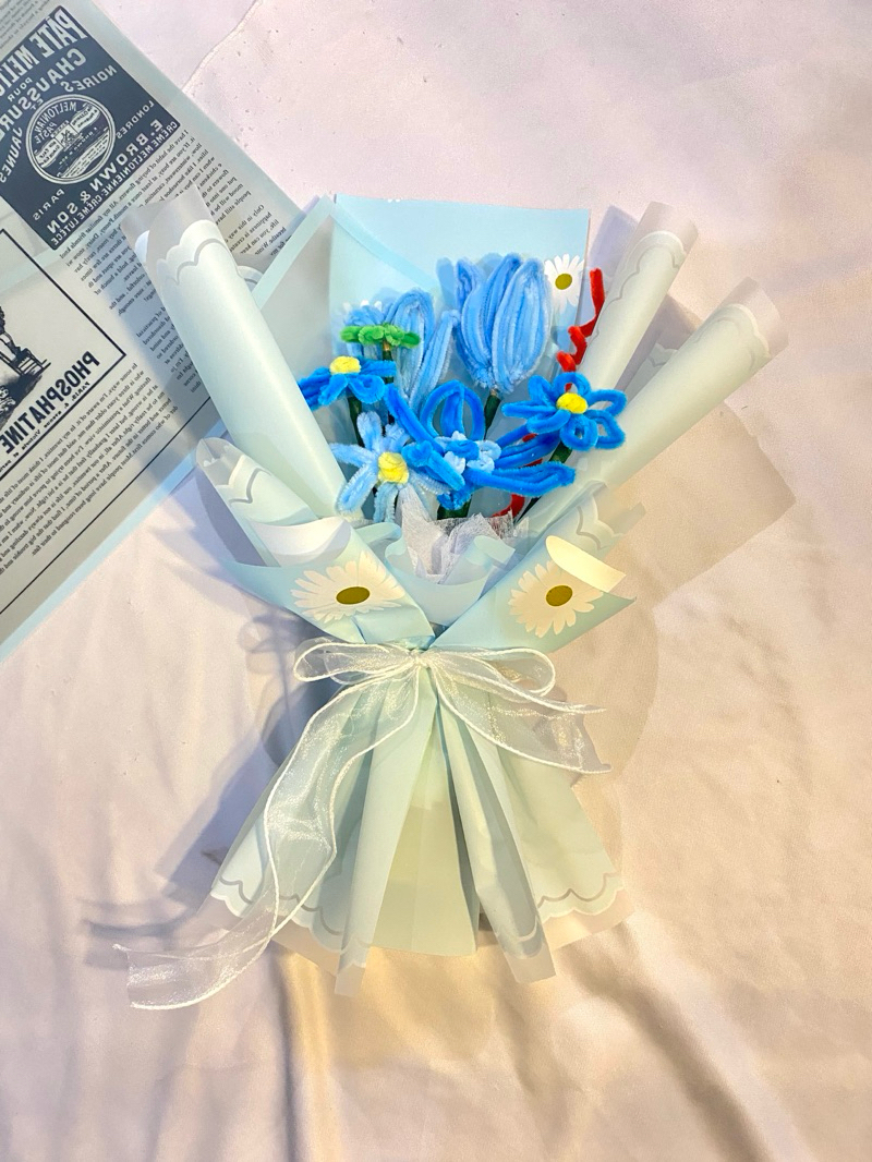 Jual BUKET BUNGA KAWAT BULU MERCY PREMIUM buket bunga pipe cleaner ...