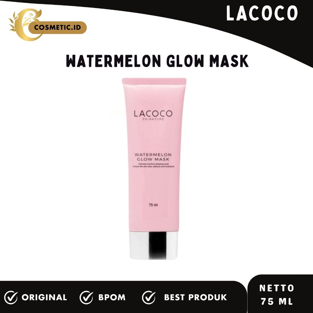 Jual LACOCO WATERMELON GLOW MASK ORIGINAL NASA / SLEEPING MASK / MASKER ...