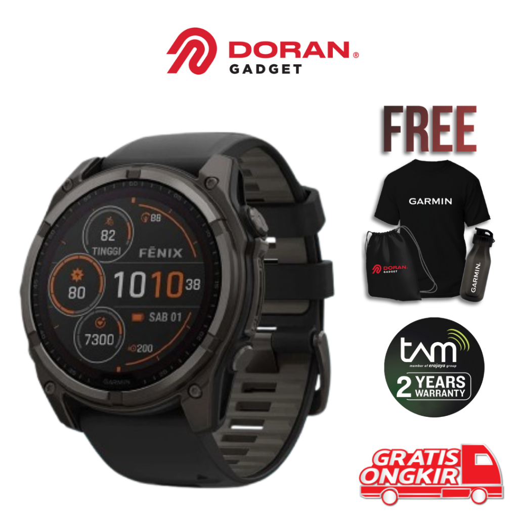 Jual Garmin Fenix 8X 51mm 8X AMOLED Sapphire Carbon Gray DLC Titanium ...