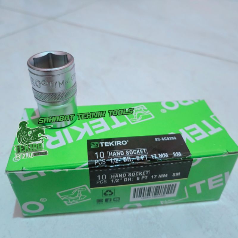 Jual Tekiro Mata Kunci Shock Ukuran 17 mm SQ 1/2" Inch Dr 6 Pt or 12 Pt | Shopee Indonesia