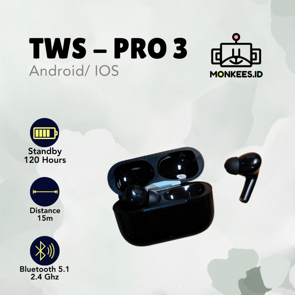 Jual TWS-PRO 3 True Wireless Headset Android & IOS | Shopee Indonesia