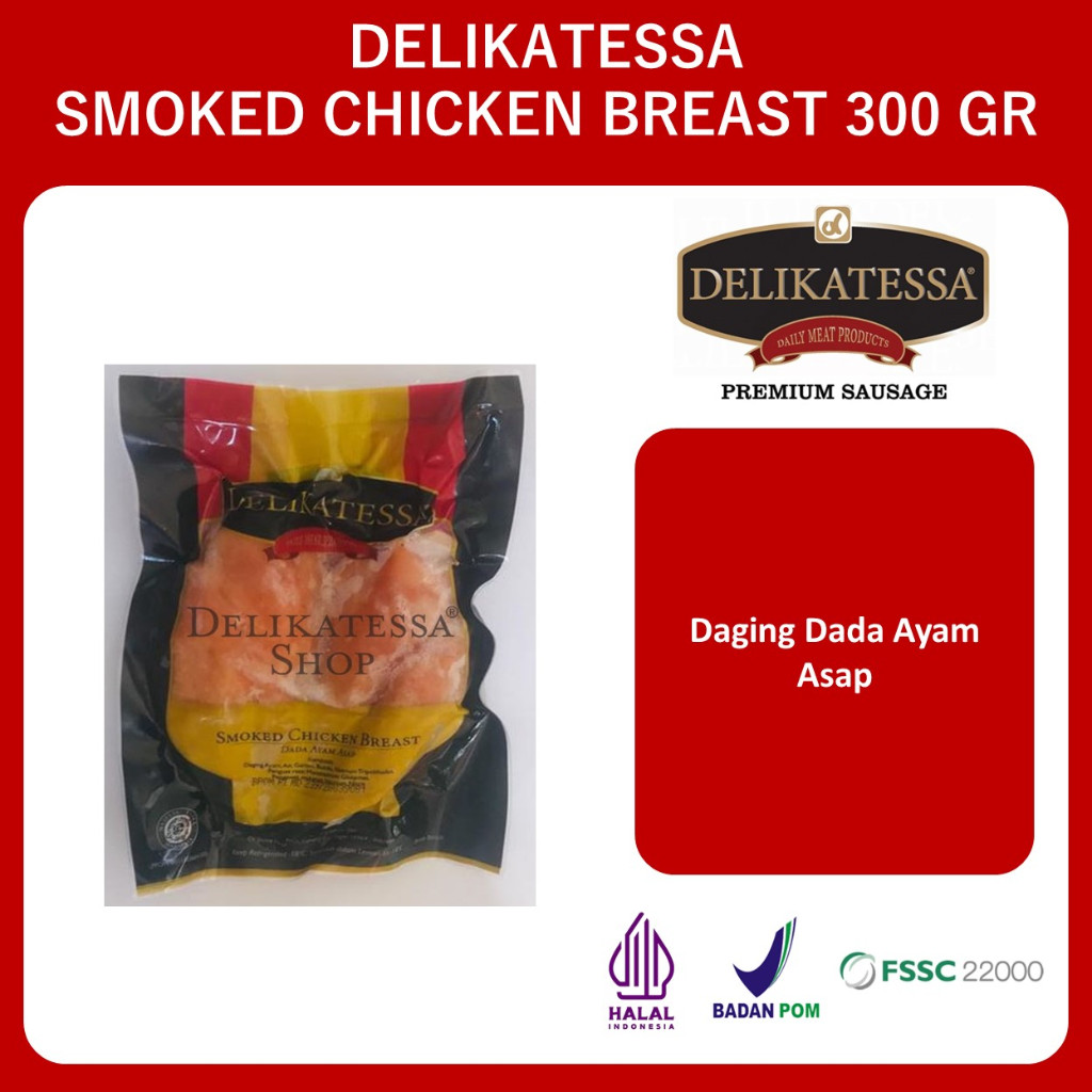 Jual Delikatessa Smoked Chicken Breast 300 gr Dada Ayam Asap Halal ...