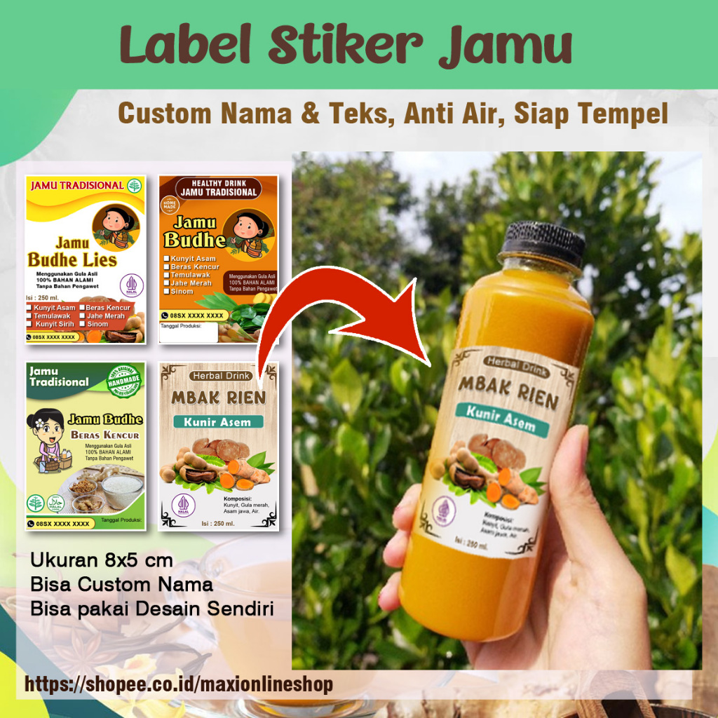 Jual CUSTOM STIKER JAMU HERBAL /Stiker MiNUMAN JAMU HERBAL / Cetak ...