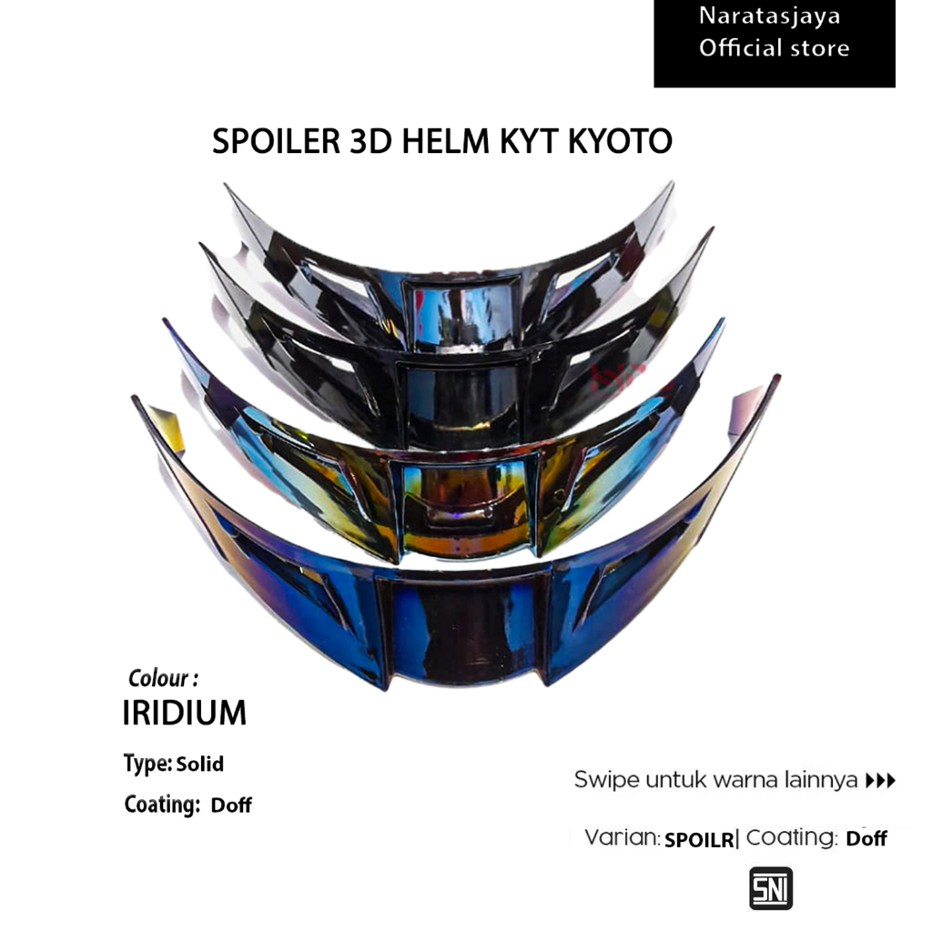 Jual SPOILER HELM 3D KYT KYOTO ALL COLOUR ANTI PECAH TAHAN BANTING ...