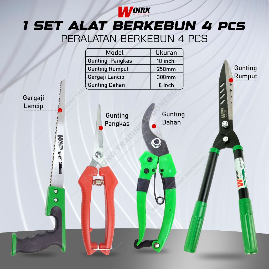 Jual Gunting dan Gergaji Rumput Dahan Ranting 1 Set Alat Berkebun 4 pcs | Shopee Indonesia
