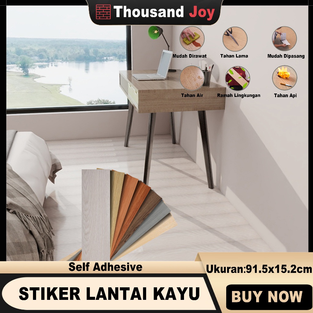 Jual [Thousand Joy] Vinyl Lantai Ukuran 91.5cm x15.2cm Parket / Kayu ...