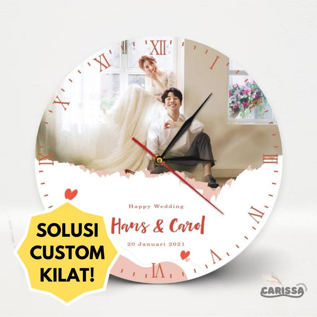 Jual [TERMURAH] KADO PERNIKAHAN JAM DINDING KAYU UNIK CUSTOM GAMBAR ...