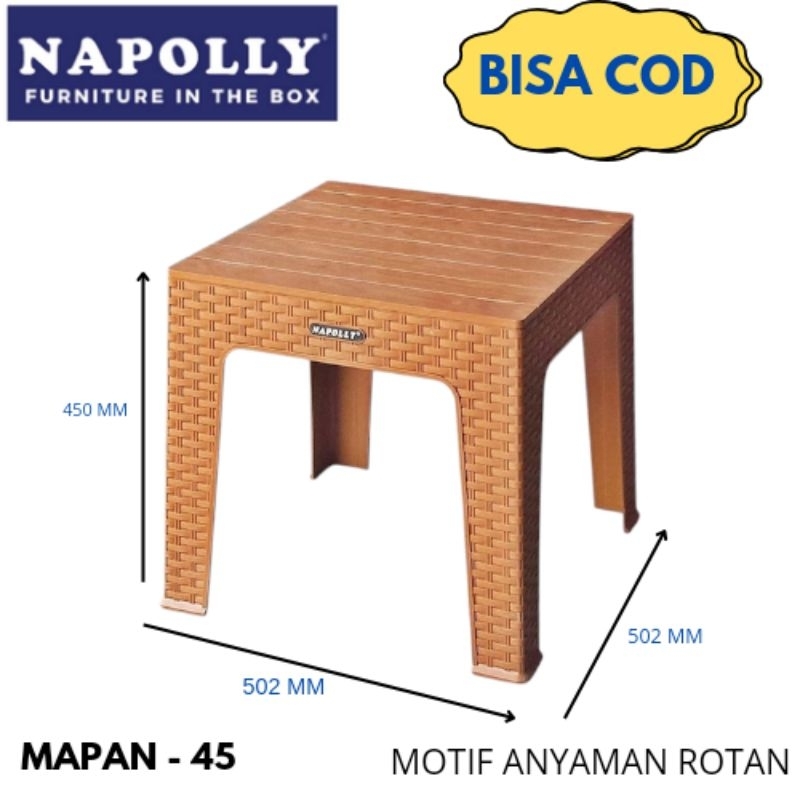 Jual PROMO MEJA PLASTIK ASLI NAPOLLY/MEJA MAKAN/MEJA KOPI/MOTIF ROTAN ...