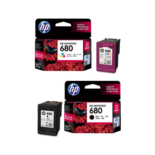Jual Catridge Printer HP 680 Black & Color - Catridge HP DeskJet Ink ...