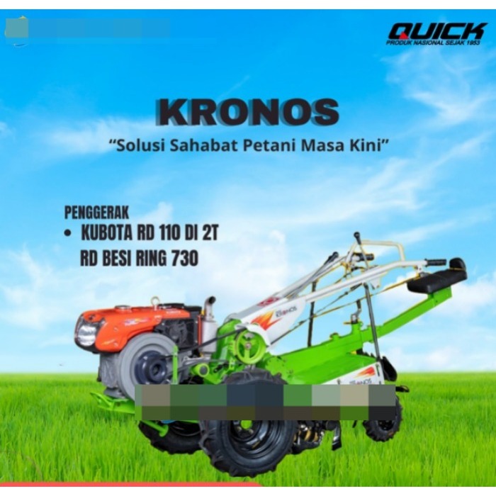 Jual Traktor Quick Kronos Paket Lengkap Kubota RD110 - 11HP | Shopee Indonesia