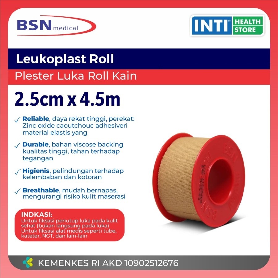 Jual BSN | Leukoplast Plester Kain 2,5 cm x 4,5 m | Plester Kain Coklat | Shopee Indonesia