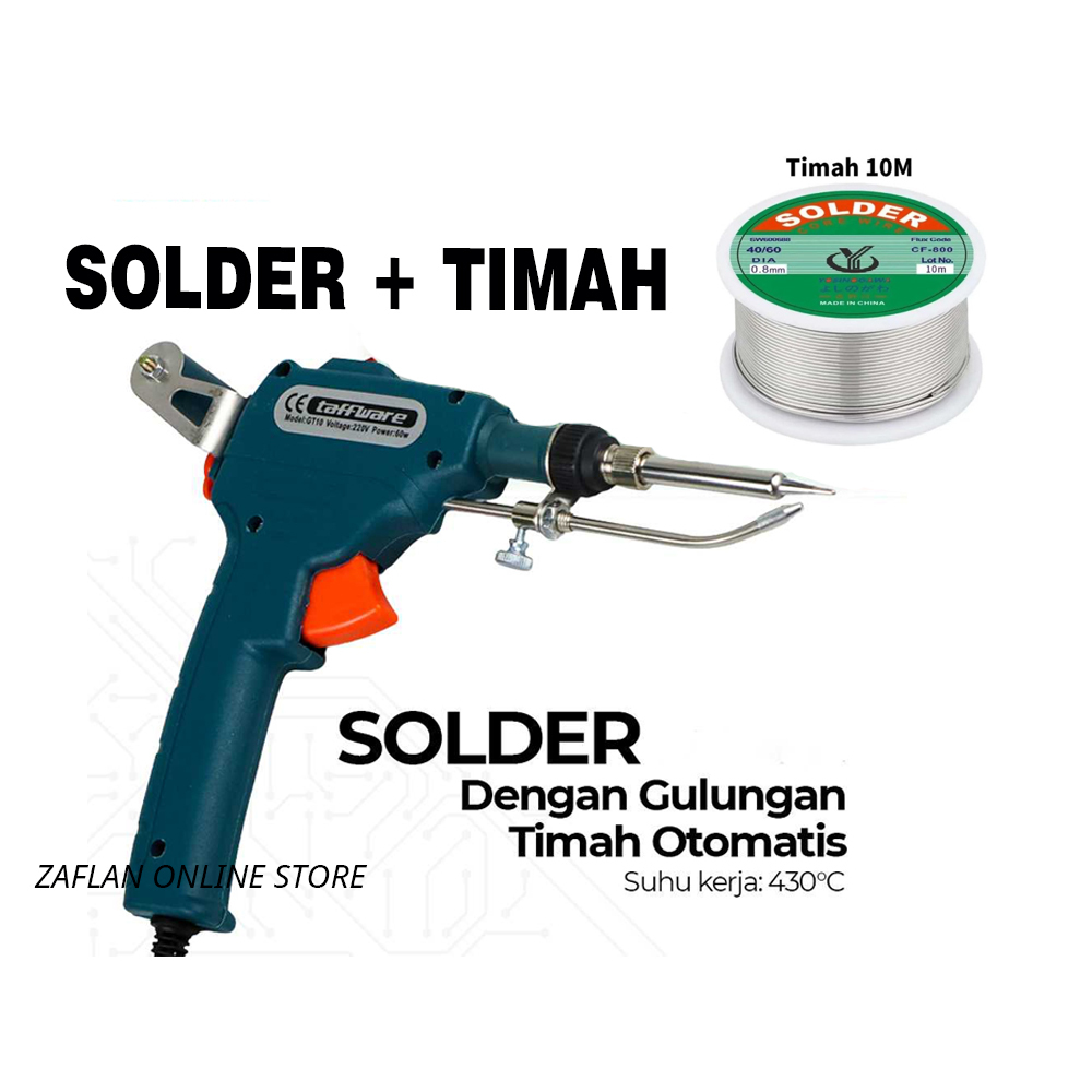 Jual Paket Solder dan Timah. Solder Iron Automatic Tin Gun 60W | Shopee ...