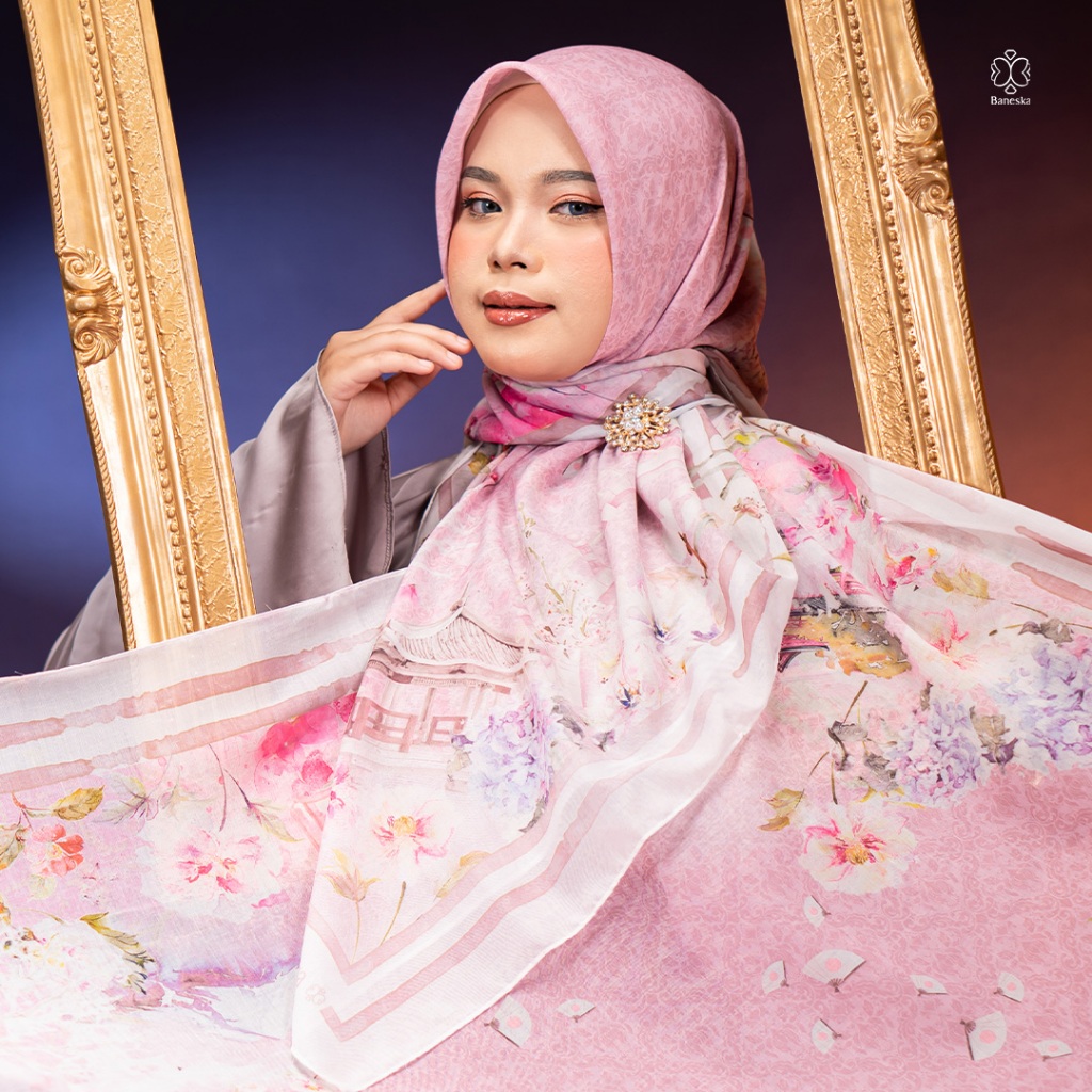 Jual Baneska Scarf Motif Anika Series | Hijab Segi Empat | Shopee Indonesia