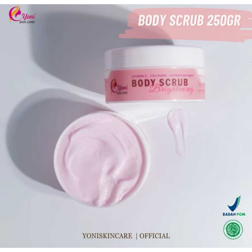 Jual BODY SCRUB BRIGHTENING WHITENING 250GRAM YONI SKINCARE BPOM ...