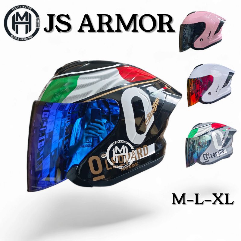Jual HELM JS ARMOR MOTIF LEOPARD KACA IRIDIUM|TERBARU | Shopee Indonesia