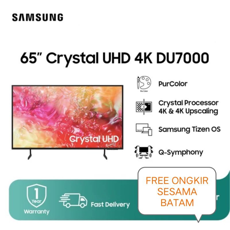Jual SMART TV SAMSUNG 65 INCH 65DU7000 LAYAR CRYSTAL UHD 4K DU7000 GARANSI RESMI | Shopee Indonesia