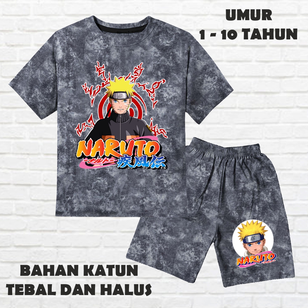 Jual Setelan lengan pendek anak usia 6 bulan-10 tahun motif naruto 1 ...