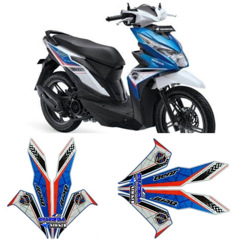 Jual STIKER STRIPING LIS LES POLET BODY MOTOR HONDA BEAT FI 2016 PUTIH ...