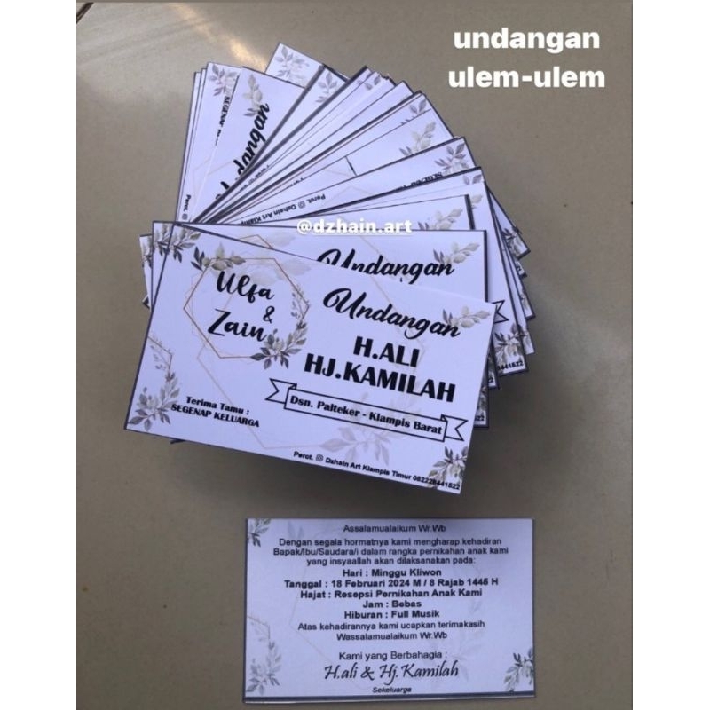 Jual UNDANGAN AESTHETIC ULEM-ULEM / UNDANGAN KARTU ESTETIK / UNDANGAN ...