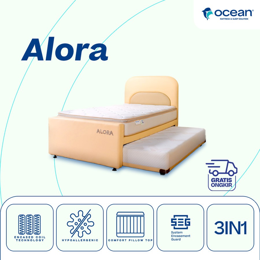 Jual OCEAN Springbed Kasur Bed 3in1 / Bed Dorong Type ALORA [SET ...