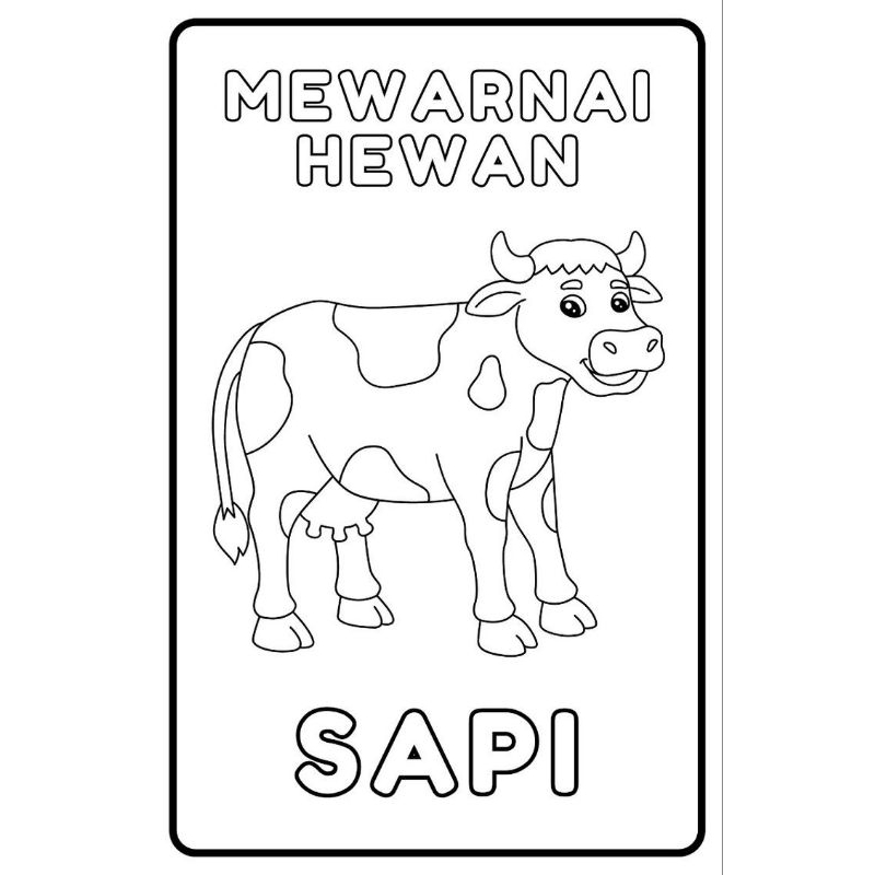 Jual Kertas Mewarnai Anak Hewan Sapi | Shopee Indonesia