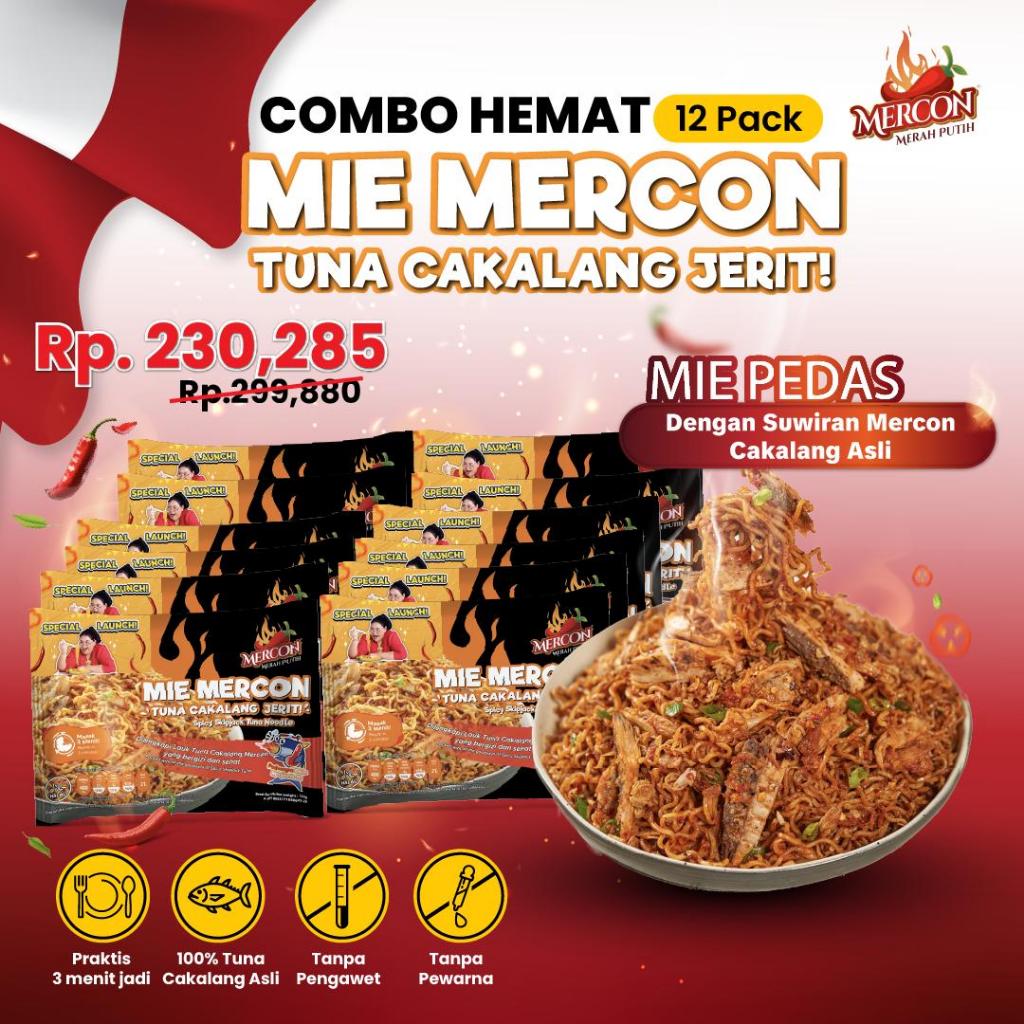 Jual Mercon Merah Putih - Mie Mercon Cakalang COMBO HEMAT 12x - 12 PACK ...