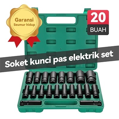 Jual Reaim Mata Socket Socket Extention Impact Socket 20 pcs 1/2 Inch 8-32MM Drive Impact ...