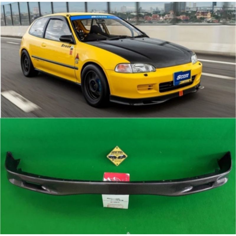 Jual Front lips lips bumper Carbon Spoon Style Honda civic Estilo EG6 ...