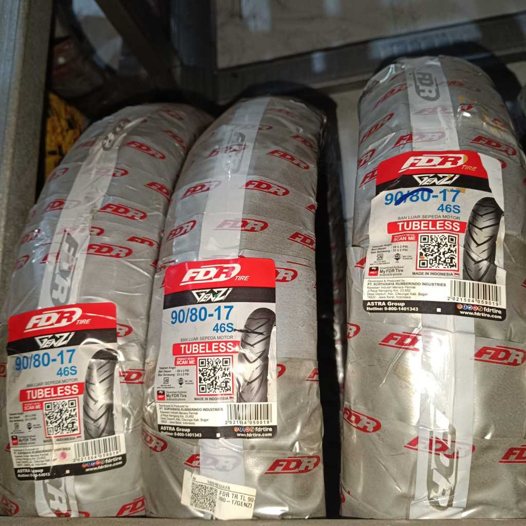 Jual (FREE PENTIL) Ban Luar FDR GENZI dan GENZI PRO Tubeless / TL ukuran 80/80 x 17 dan 90/80 x ...