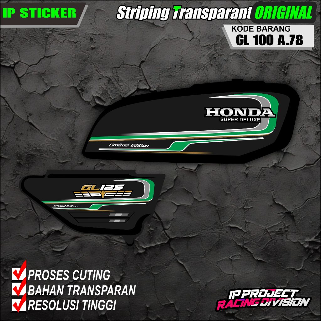 Jual (COD) STIKER STRIPING ORIGINAL MOTOR HONDA GL 100 VARIASI DESAIN ...