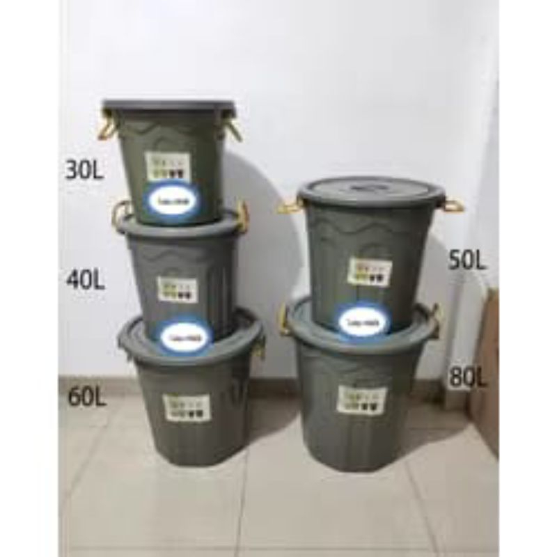Jual EMBER PLASTIK MAROON ABU + TUTUP ( 30LITER ) ( 40 LITER ) ( 50 LITER ) ( 60 LITER ...