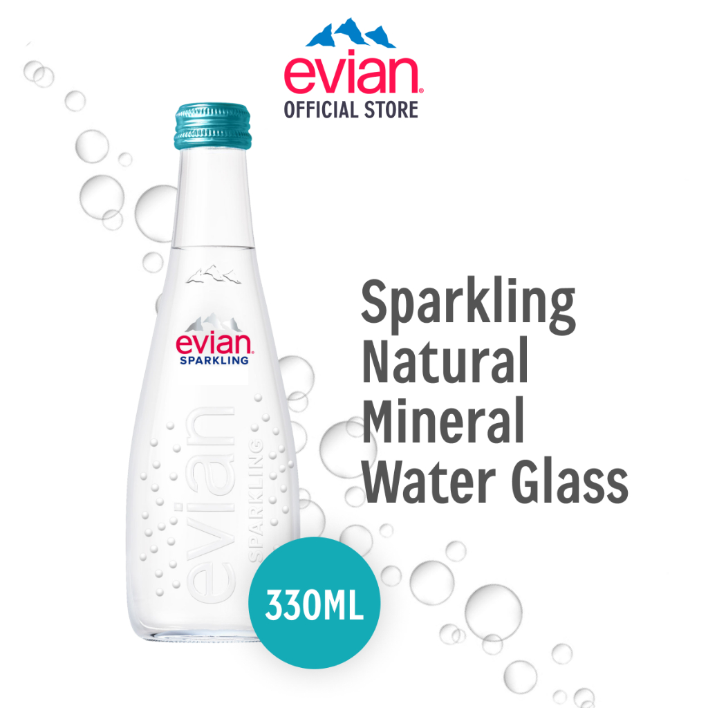 Jual Evian Sparkling Mineral Water Glass 330ml | Shopee Indonesia