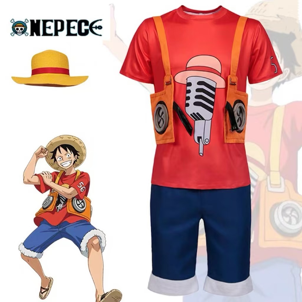 Jual New One Piece Theater Edition RED Luffy cosplay costume Halloween ...