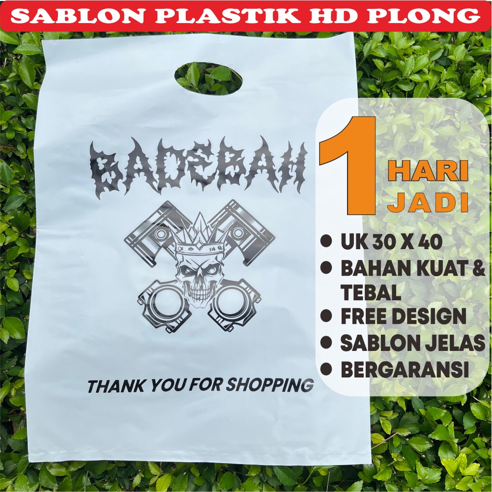 Jual Plastik Sablon Plong HD Ukuran 30X40 FREE DESIGN PLASTIK TEBAL ...