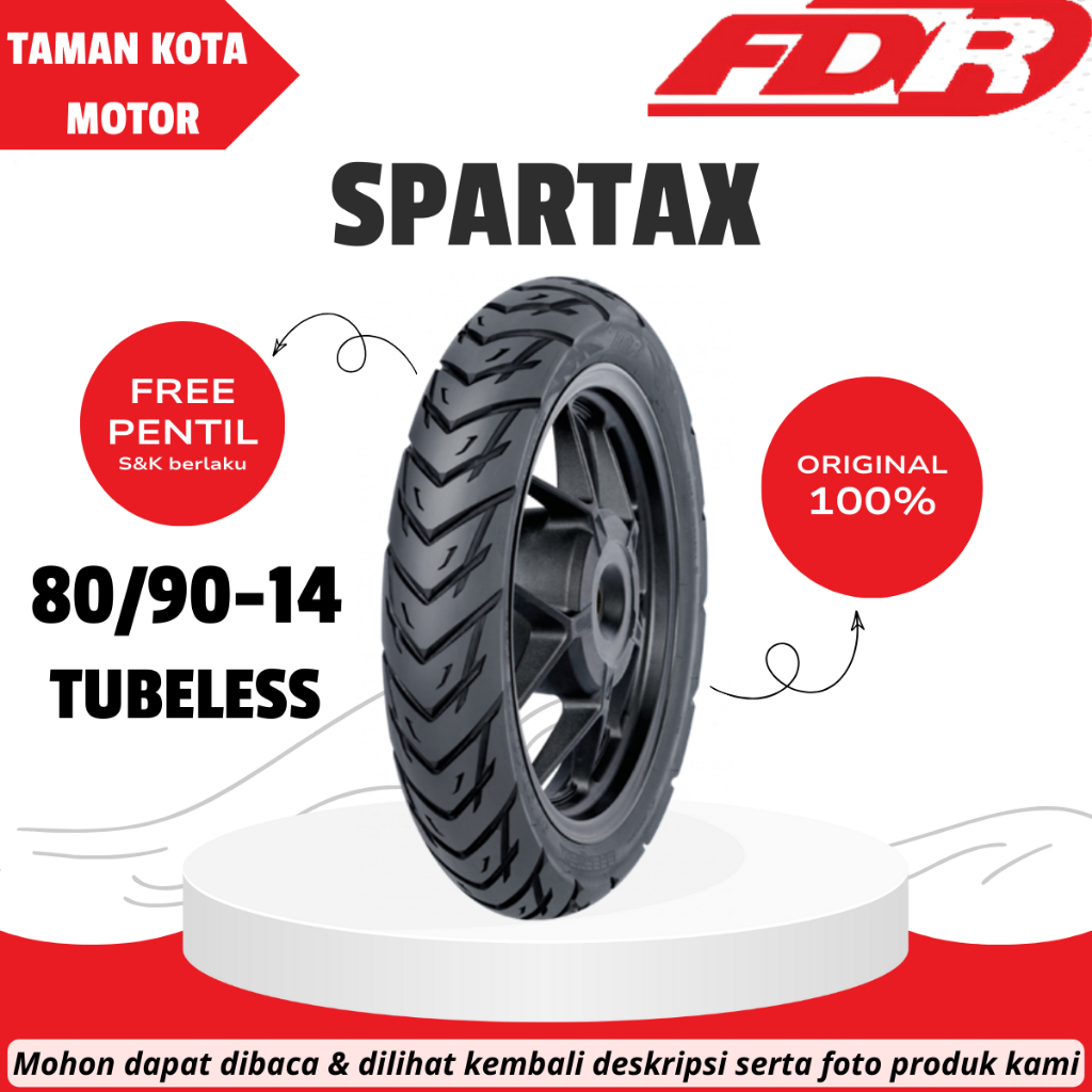 Jual BAN FDR Spartax 80/90 - 14 Tubeless ( TL ) ORIGINAL INDONESIA ...