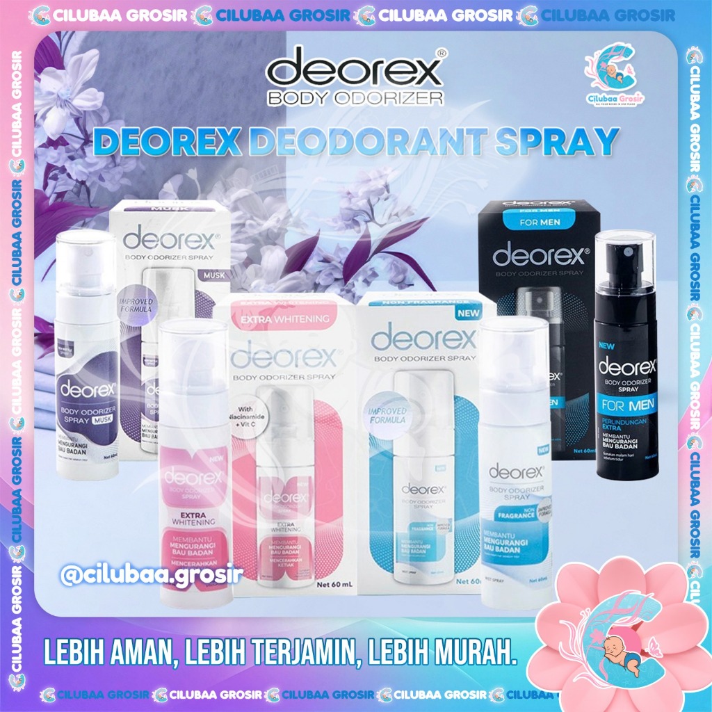 Jual DEOREX Body Odorizer Spray 60ml || Deodorant Spray || Penghilang ...