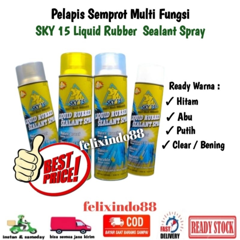 Jual LIQUID RUBBER SEALANT SPRAY SKY 15 CAIRAN PELAPIS ANTI BOCOR SEMPROT TERMURAH BISA COD ...