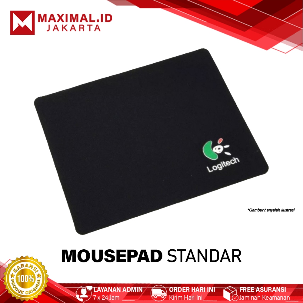 Jual MOUSE PAD POLOS HITAM LOGITECH / MICROSOFT | Shopee Indonesia
