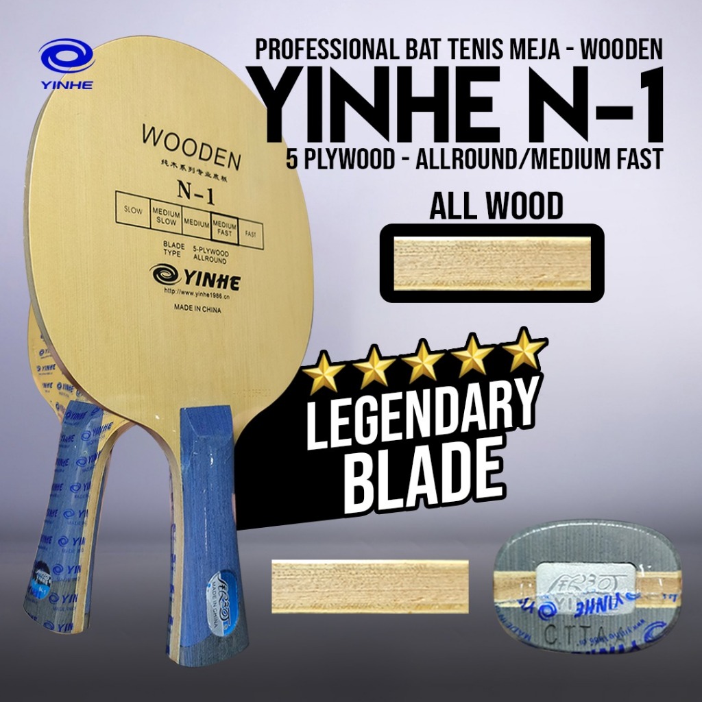 Jual Kayu Bat Tenis Meja Pingpong Yinhe N1 Allround Medium Fast Blade 5 Ply Wood Original ...