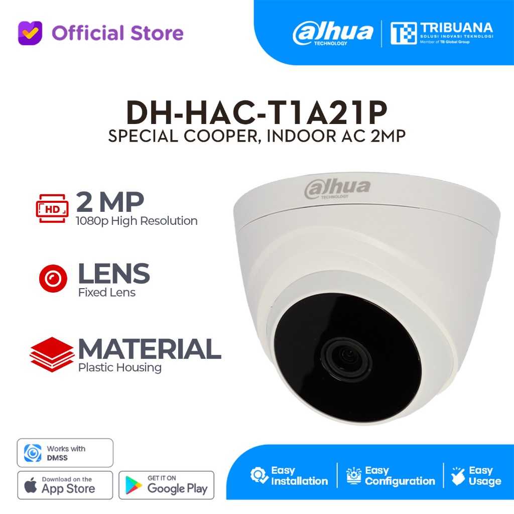 Jual DAHUA CCTV Analog Seri Cooper Indoor/CCTV Analog Cooper 2MP/CCTV ...
