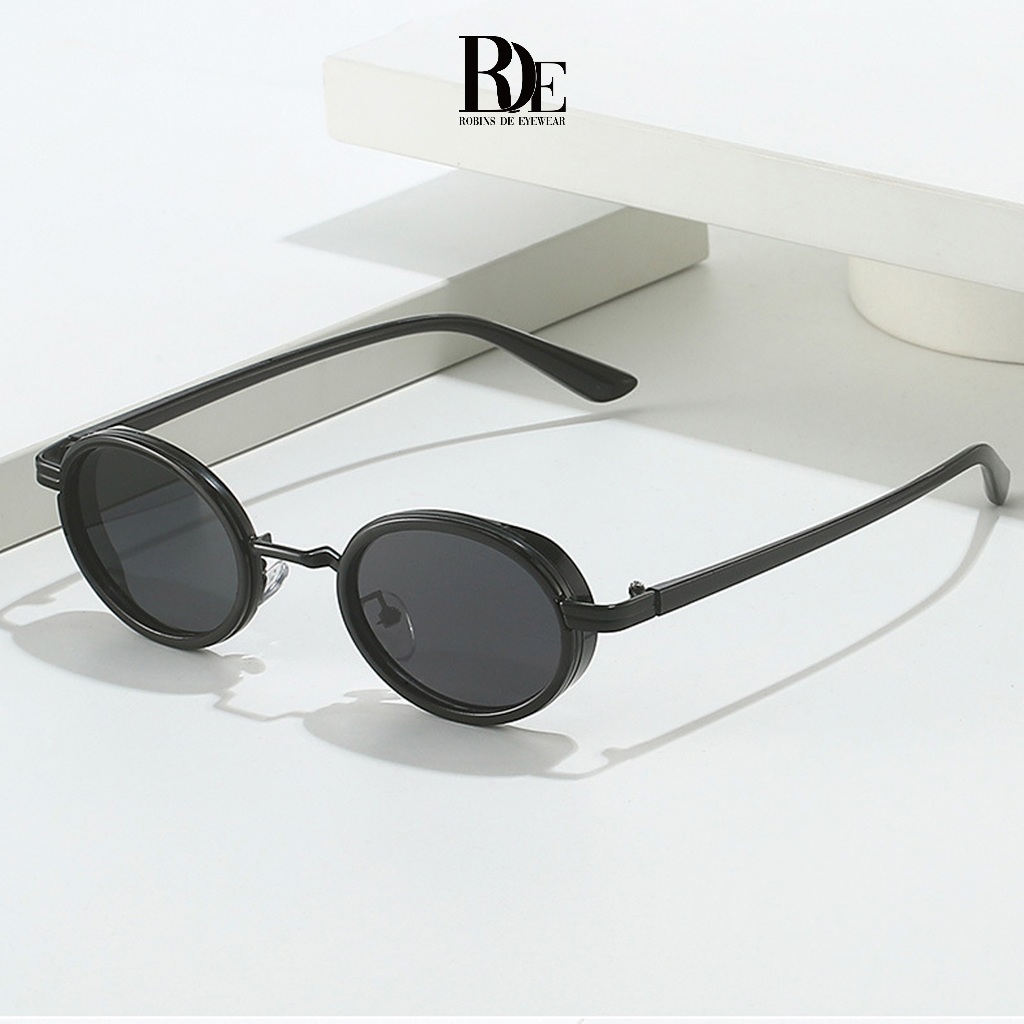 Jual Robins Kacamata Hitam Oval Anti Radiasi Uv400 Sunglasses Fashion Terbaru wanita 9383S ...