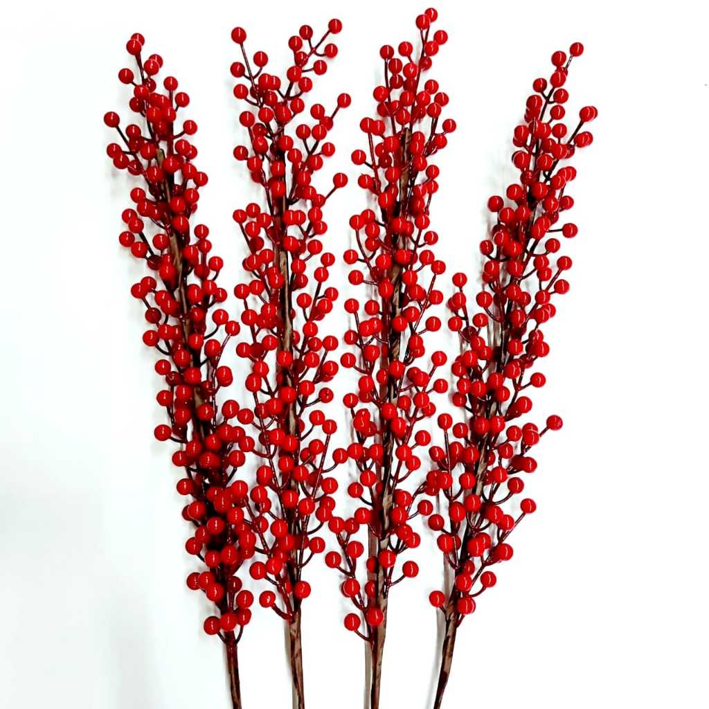 Jual GROSIR Bunga Ceri Cab 12 78cm Panjang Jumbo Cherry Batangan Merah ...