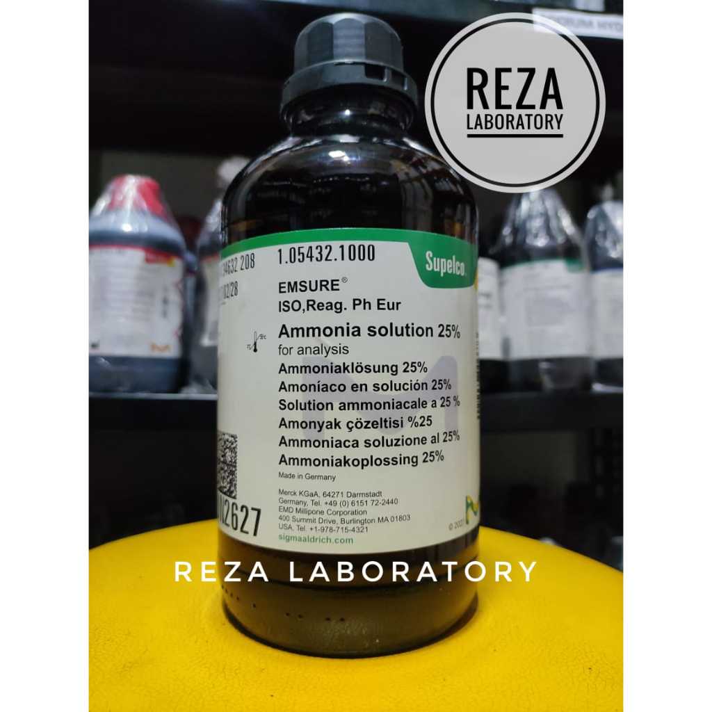 Jual AMMONIA SOLUTION / LARUTAN AMONIA / NH4OH MERCK 105432 1L ORIGINAL | Shopee Indonesia