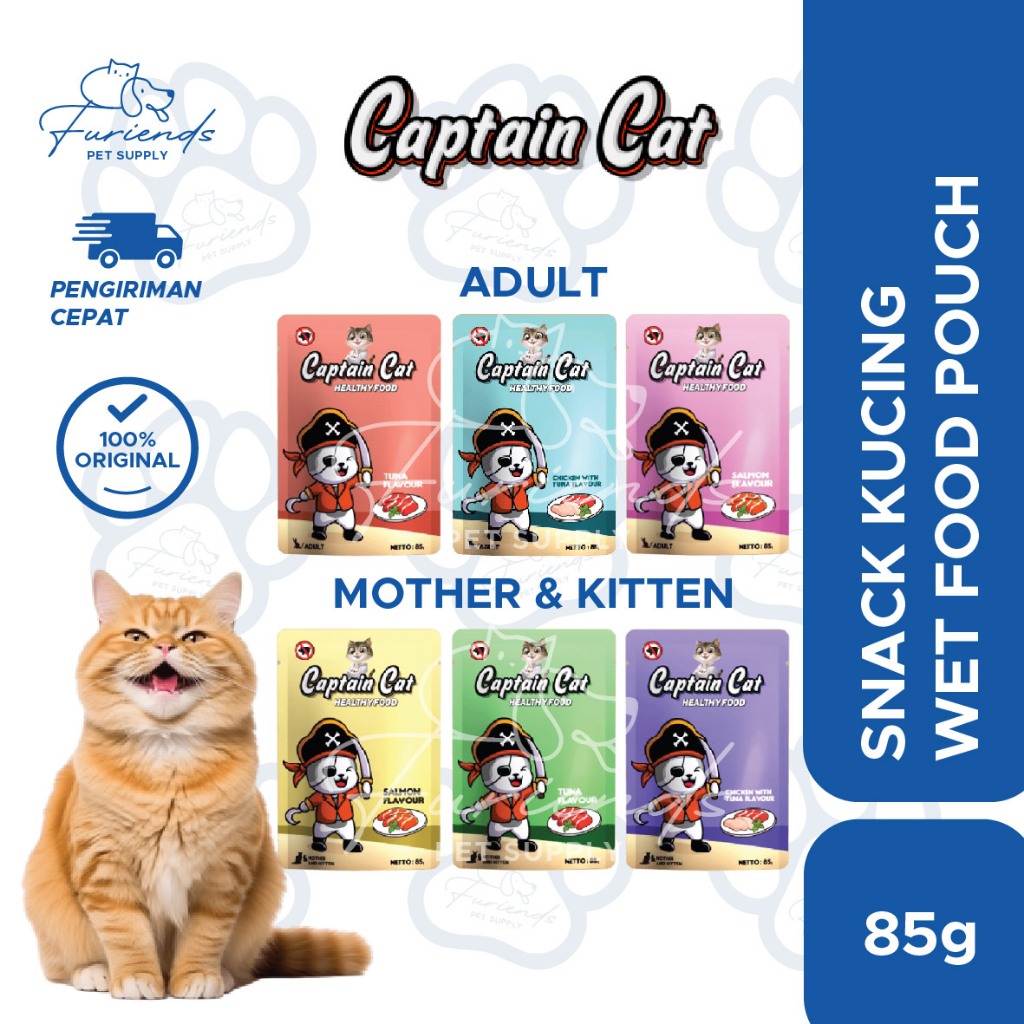 Jual CAPTAIN CAT POUCH Snack Kucing Makanan Basah Kucing Snack Basah ...