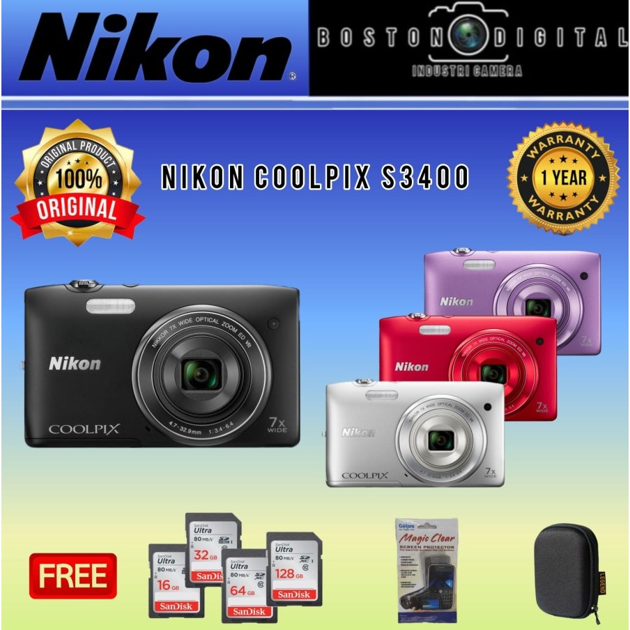 Jual NIKON COOLPIX S3400 / CAMERA DIGITAL NIKON COOLPIX S3400/ S3400 ...