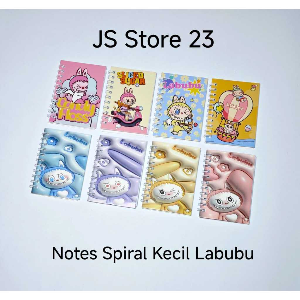 Jual (4 Biji) Notes Spiral Kecil Labubu Per Set / Notebook Spiral Kecil ...